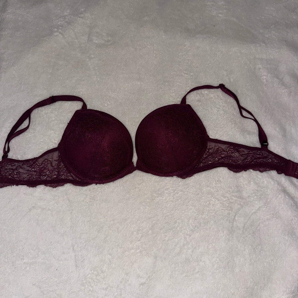 Burgundy Lace Bombshell Plunge Bra (Victoria’s Secret… - Gem